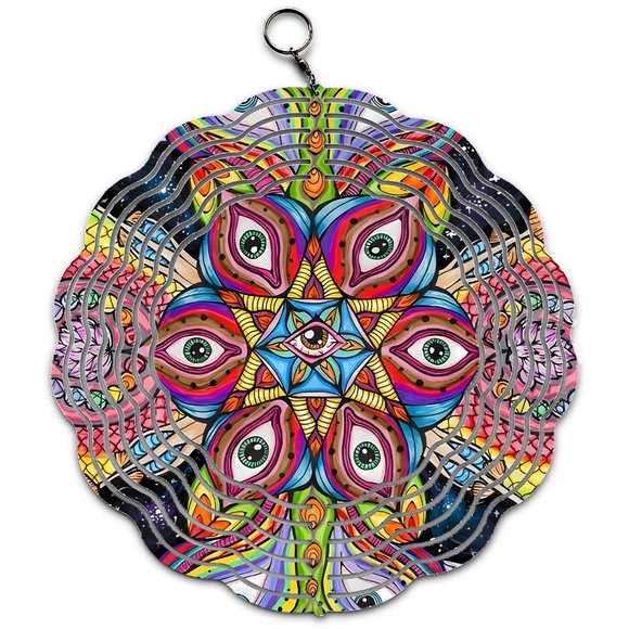 Design | Colorful Eyes Groovy Psychedelic Design Wind Spinner With ...